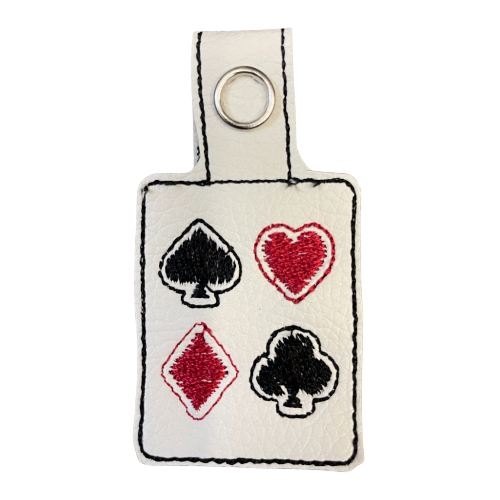 In The Hoop Embroidery Design Key Fob – Lucky Card – All In The Hoop ...