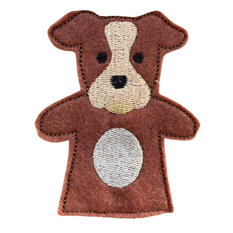 In The Hoop Machine Embroidery Design Brown Dog Finger Puppet – All In ...