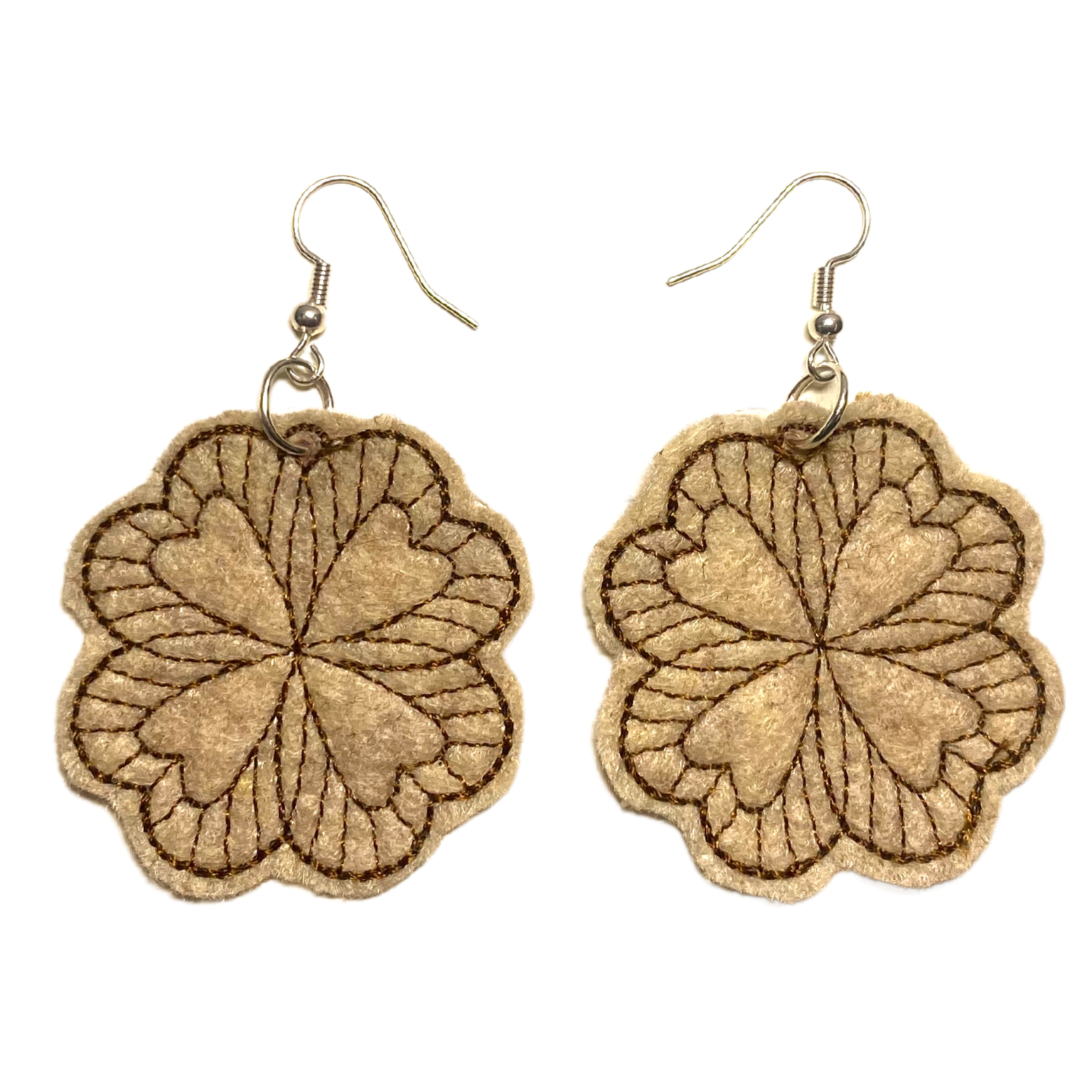 In The Hoop Machine Embroidery Design Earrings Brown Clovers – All In ...