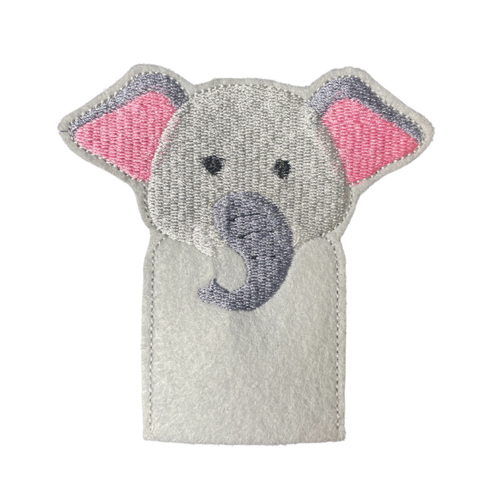 In The Hoop Zoo – Elephant Finger Puppet Machine Embroidery Design ...