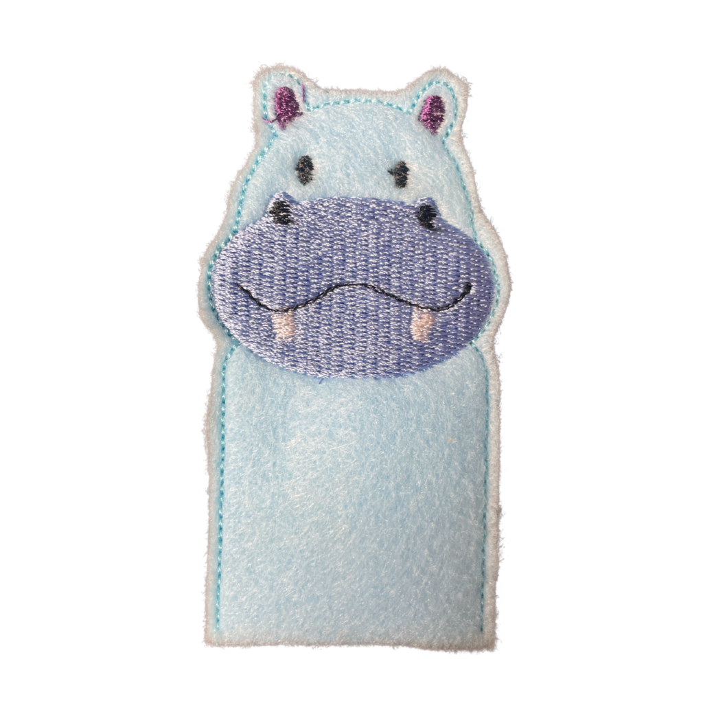 In The Hoop Zoo – Hippo Finger Puppet Machine Embroidery Design – All ...