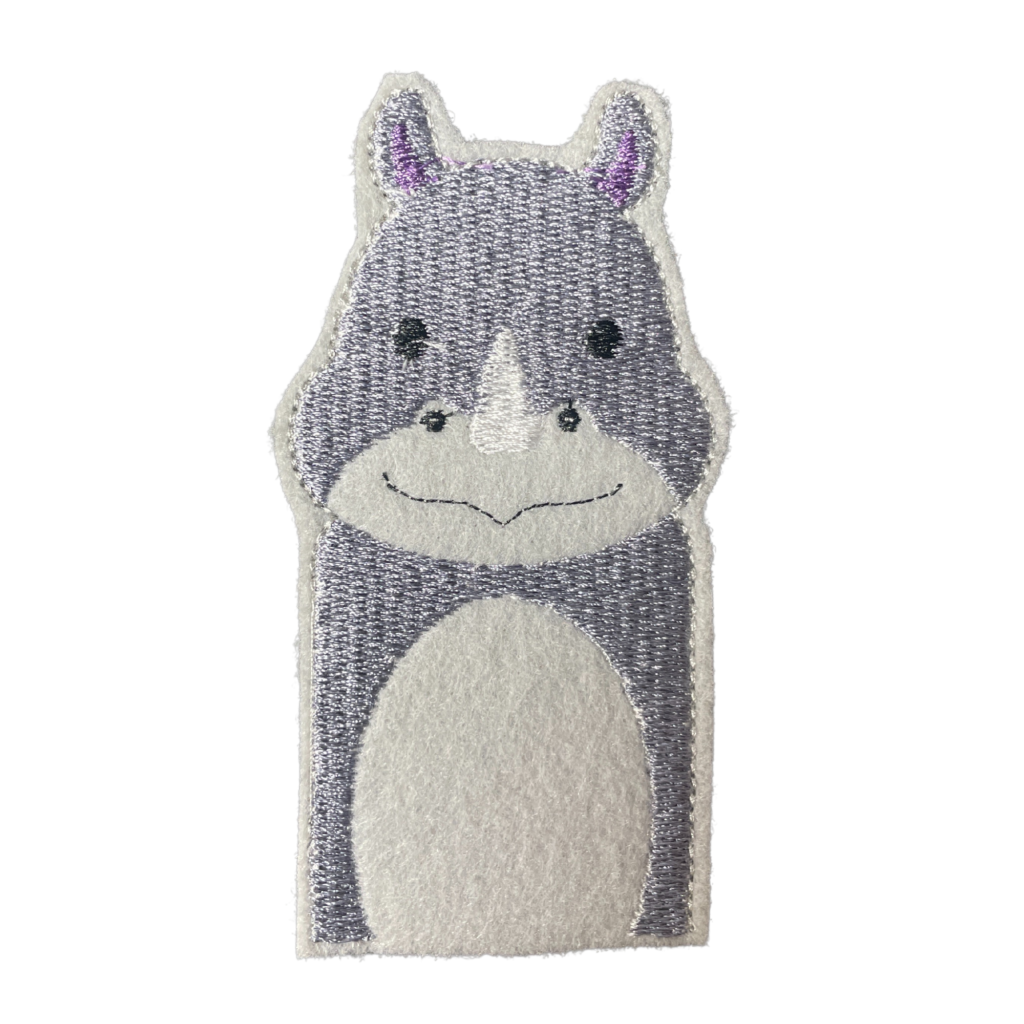 In The Hoop Zoo – Rhino Finger Puppet Machine Embroidery Design – All ...