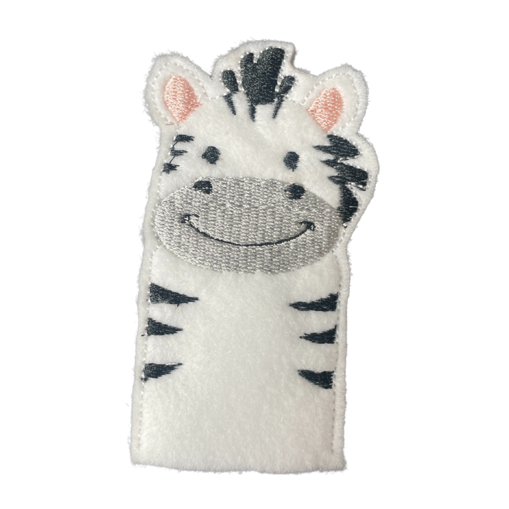 In The Hoop Zoo – Zebra Finger Puppet Machine Embroidery Design – All ...