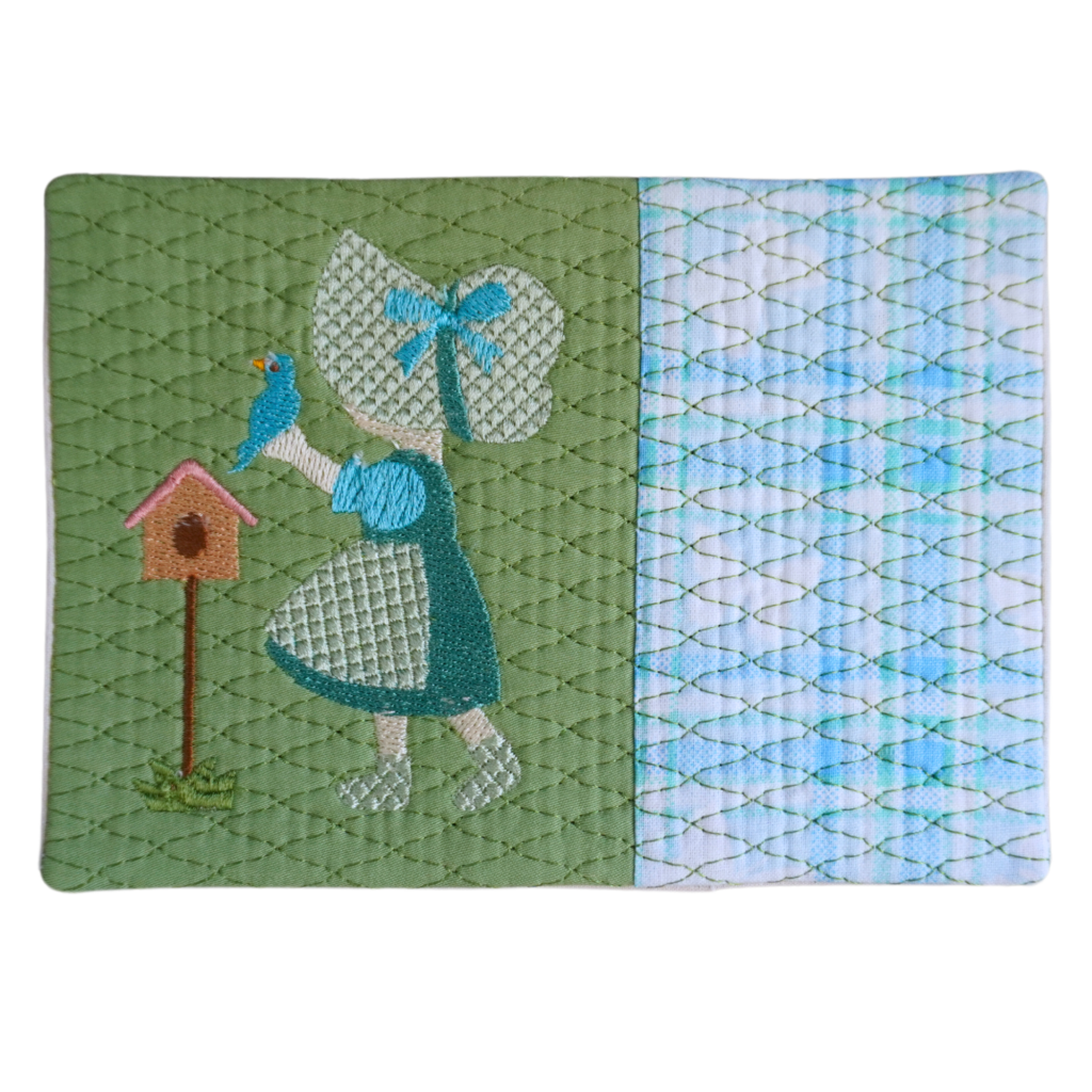 In The Hoop Mug Rug Sunbonnet Girl – All In The Hoop Machine Embroidery ...