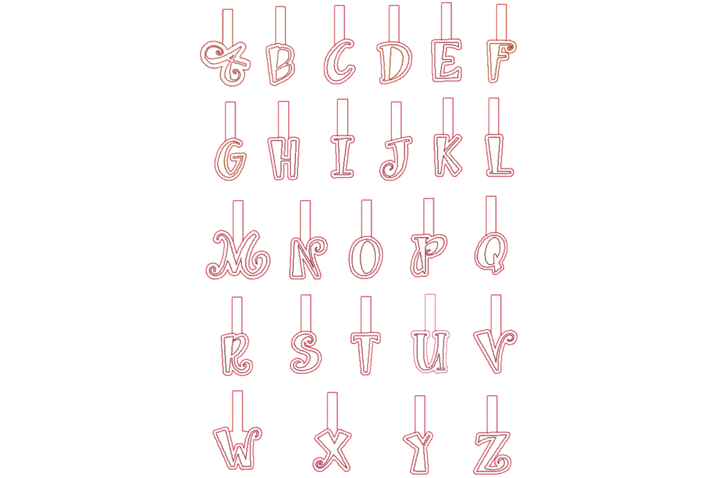 In The Hoop Machine Embroidery Design 3D Puffy Key Fob Cobbler Alphabet ...