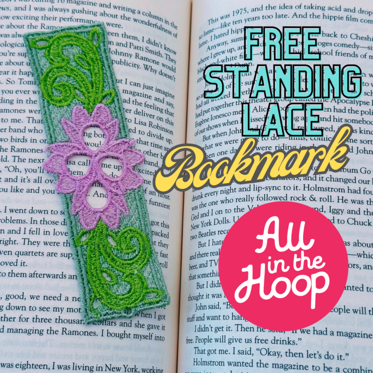 In The Hoop Free Standing Lace Floral Bookmark – All In The Hoop ...