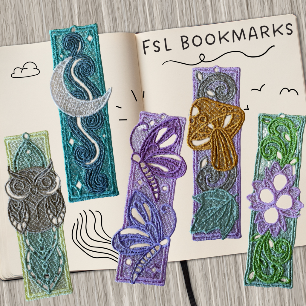 In The Hoop Free Standing Lace Bookmarks Five Pack – All In The Hoop ...