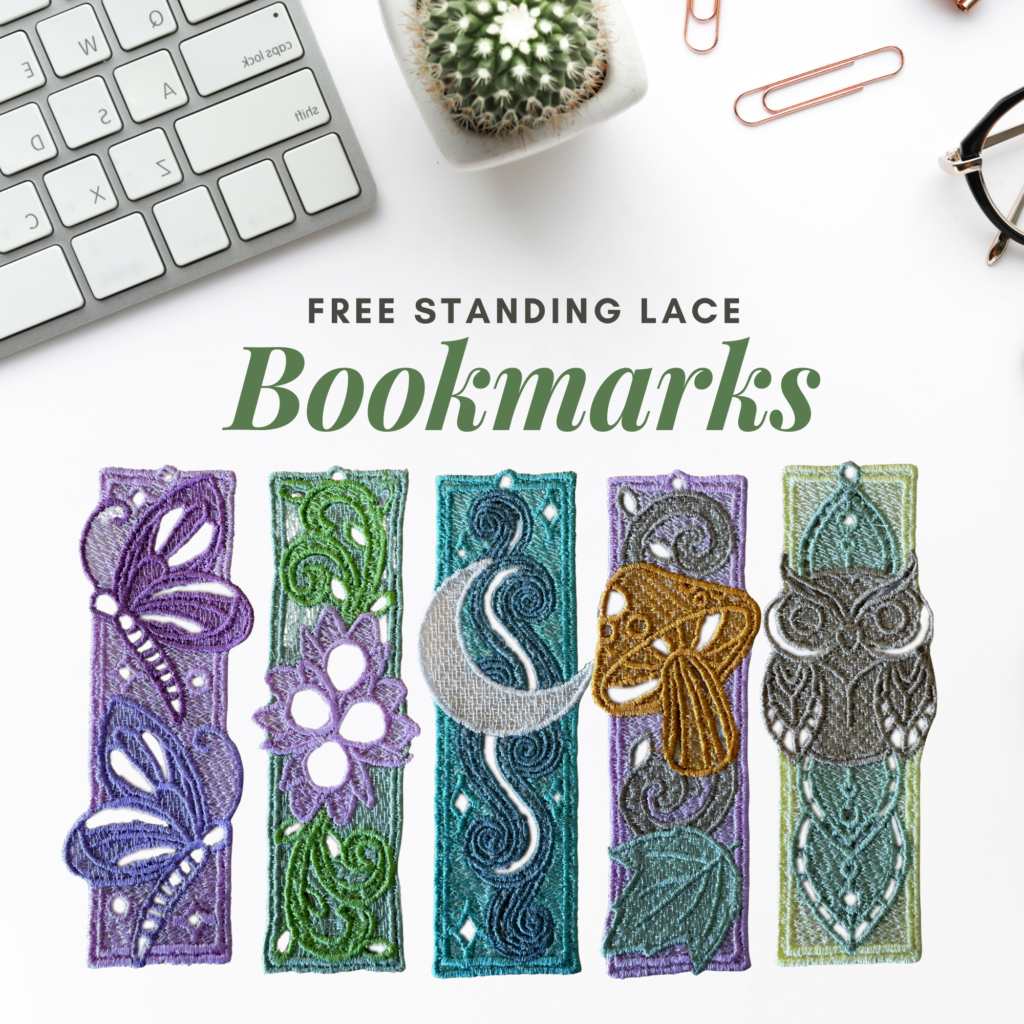 In The Hoop Free Standing Lace Bookmarks Five Pack – All In The Hoop ...