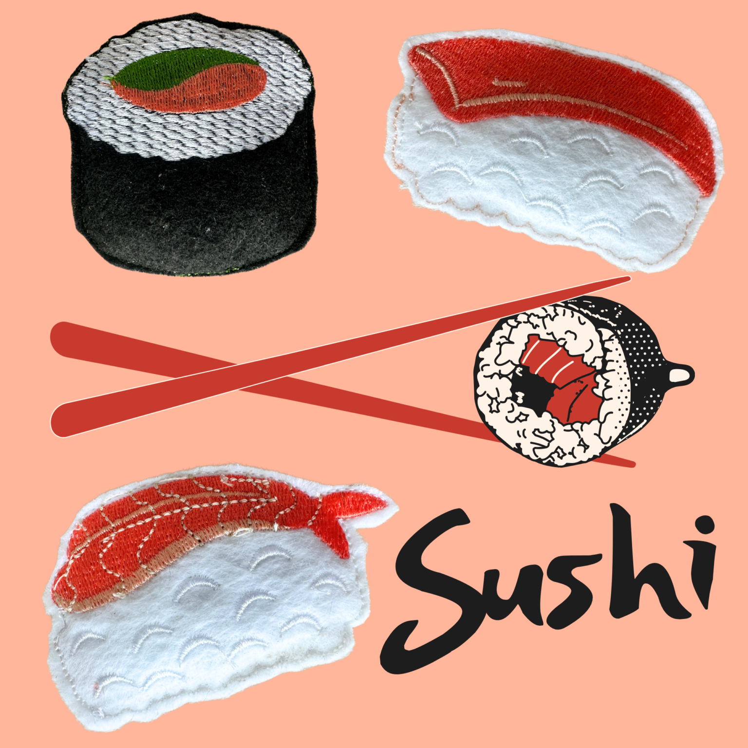 In The Hoop Sushi Pack – All In The Hoop Machine Embroidery Designs